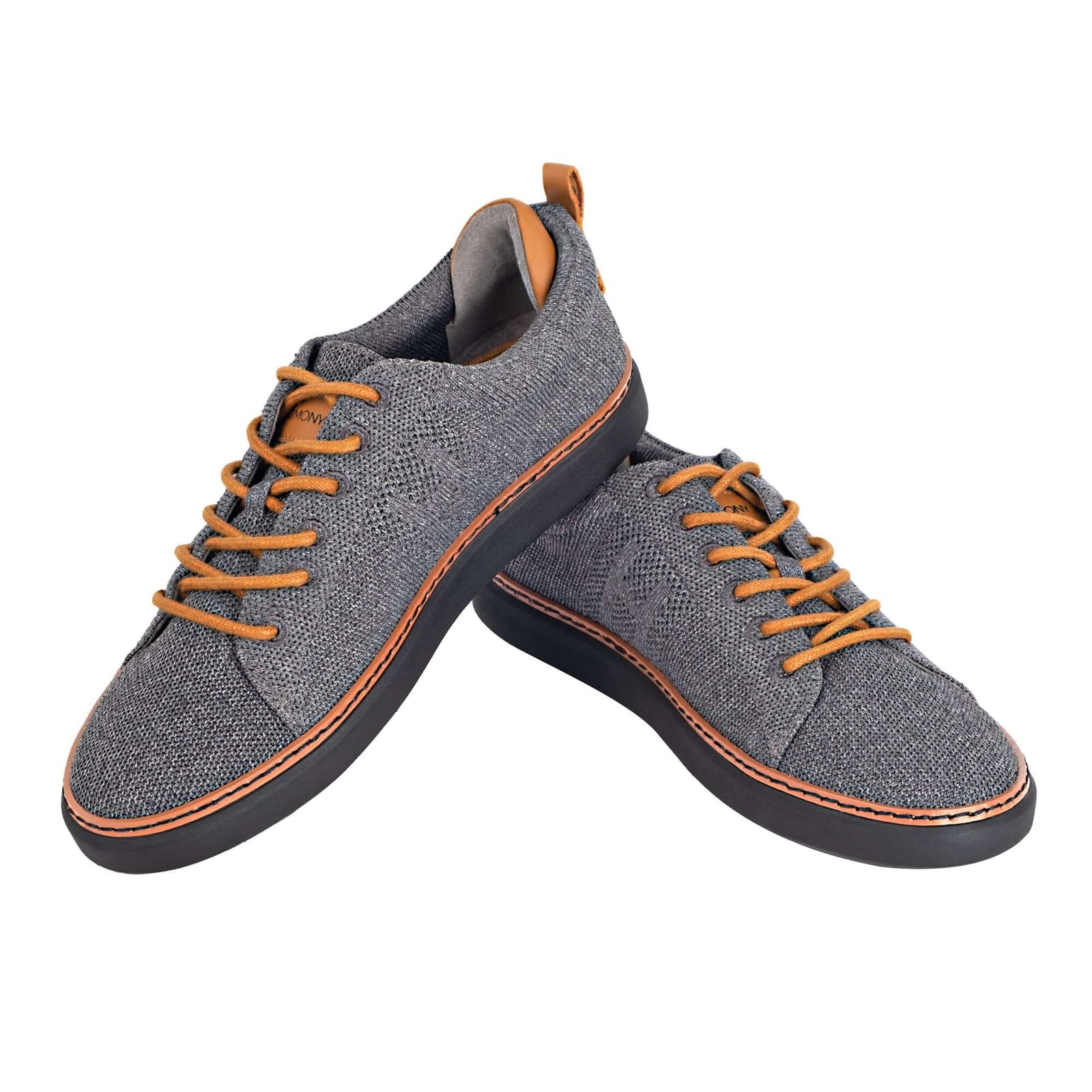 Emerson Grounded Walking Shoes | Charcoal & Cognac Knit
